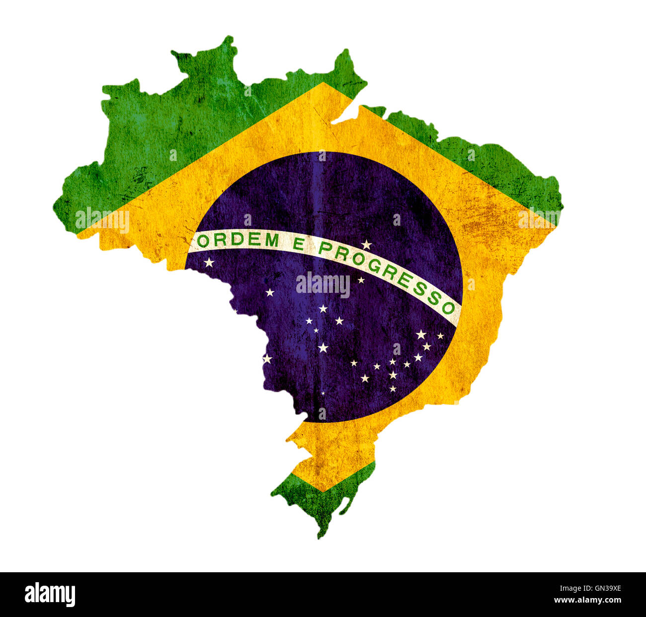 Vintage paper map of Brazil Stock Photo - Alamy