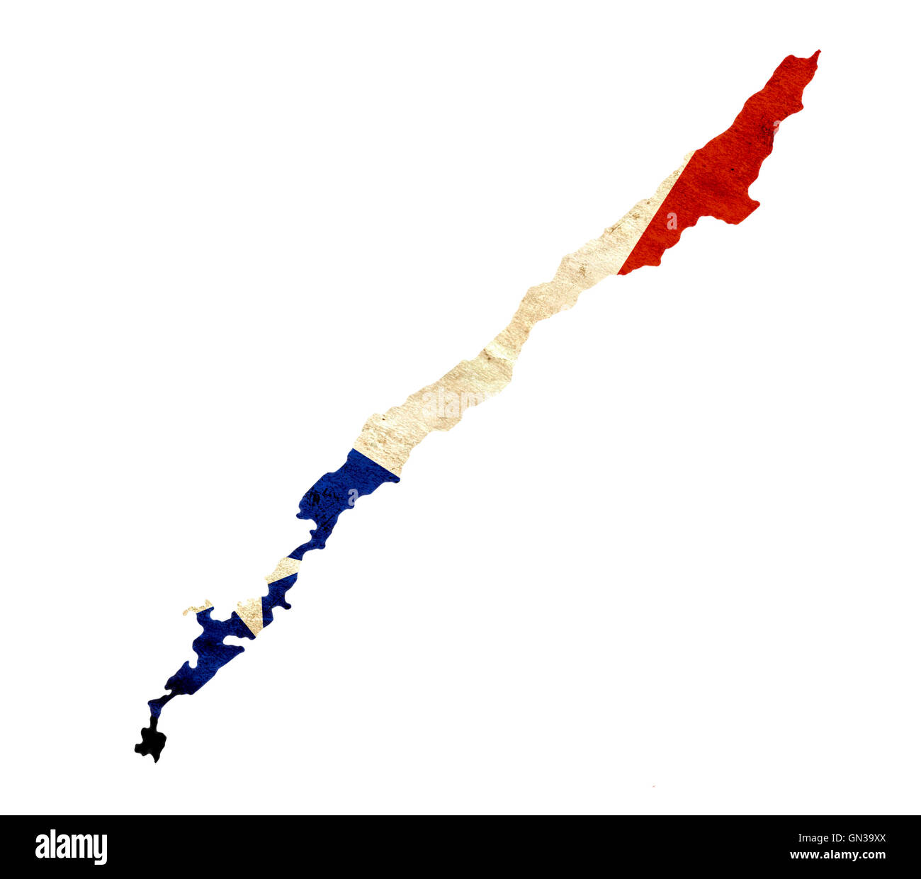 Detailed map of chile Cut Out Stock Images & Pictures - Alamy