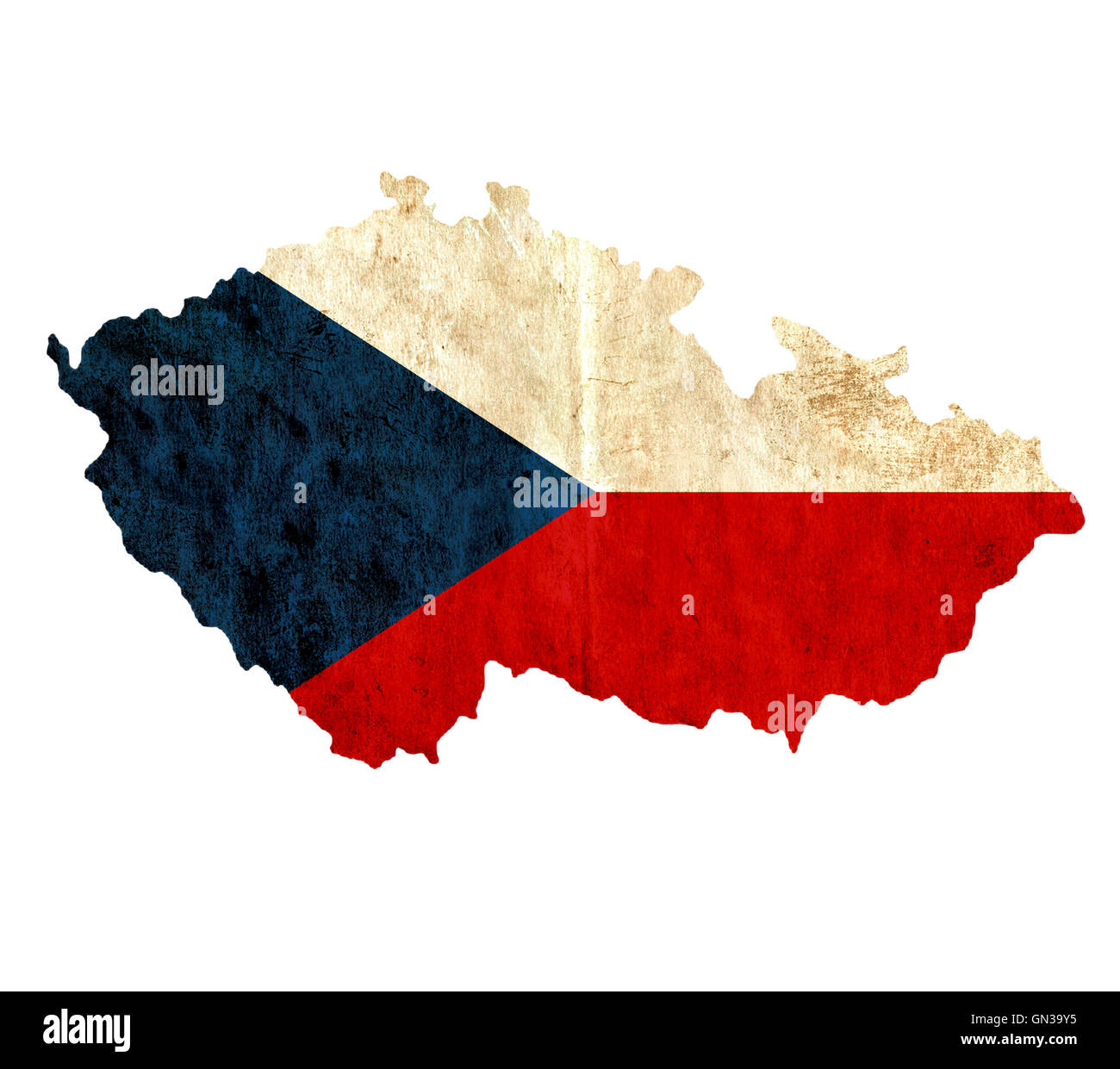 Vintage paper map of Czech Republic Stock Photo - Alamy