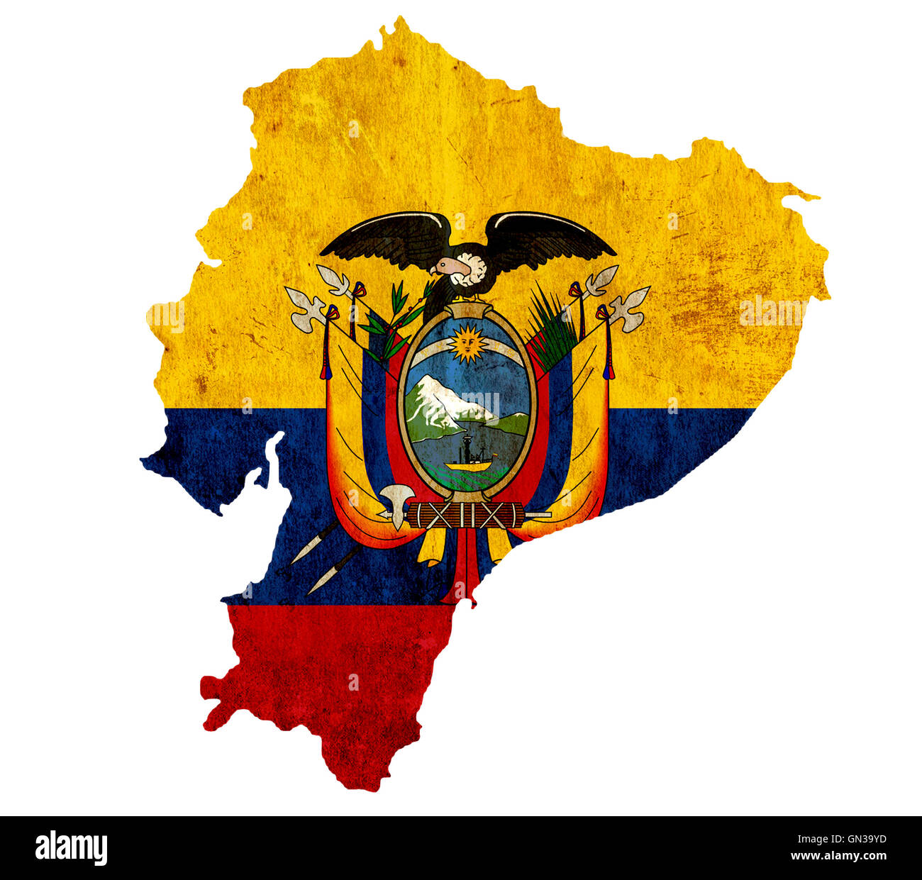 Vintage paper map of Ecuador Stock Photo - Alamy