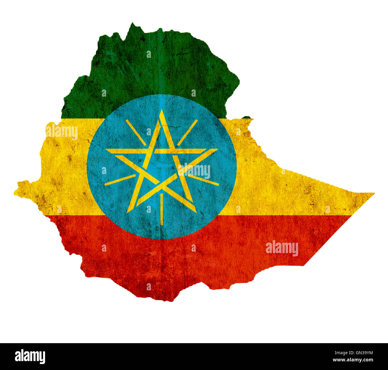 Vintage paper map of Ethiopia Stock Photo - Alamy