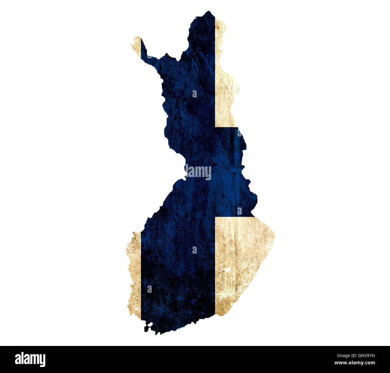 Vintage paper map of Finland Stock Photo - Alamy