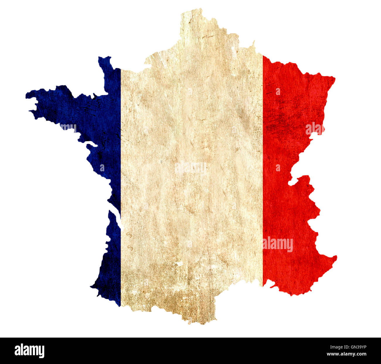 Vintage paper map of France Stock Photo - Alamy