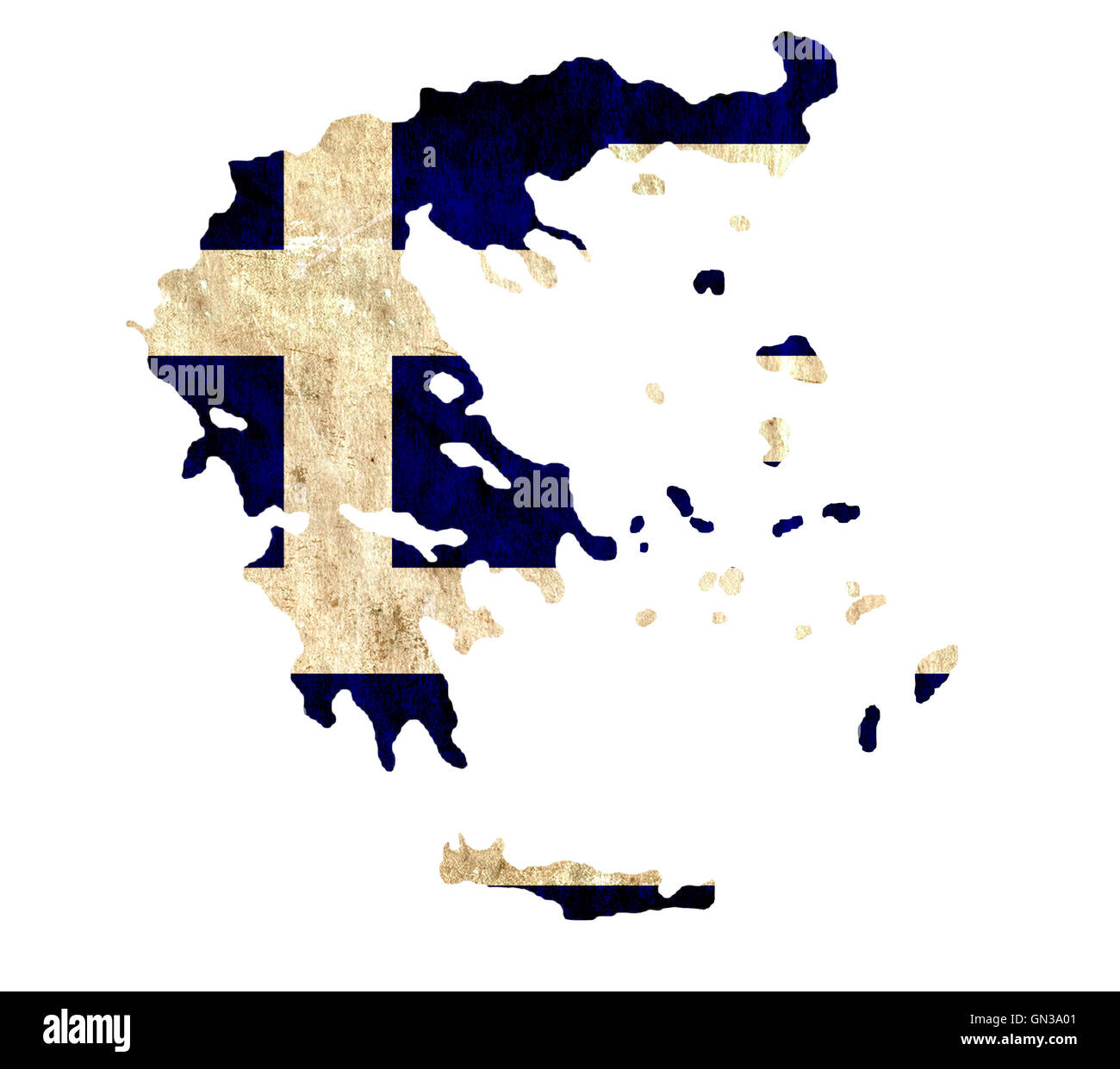Vintage paper map of Greece Stock Photo - Alamy