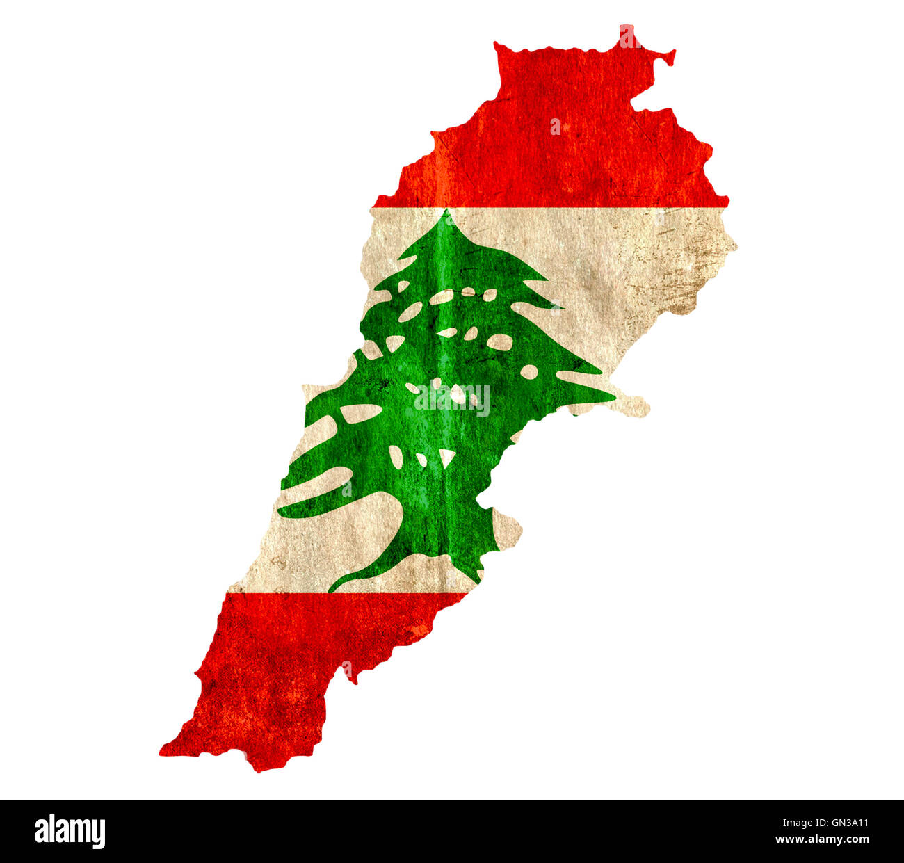 Lebanon map shape waving flag hi-res stock photography and images - Alamy