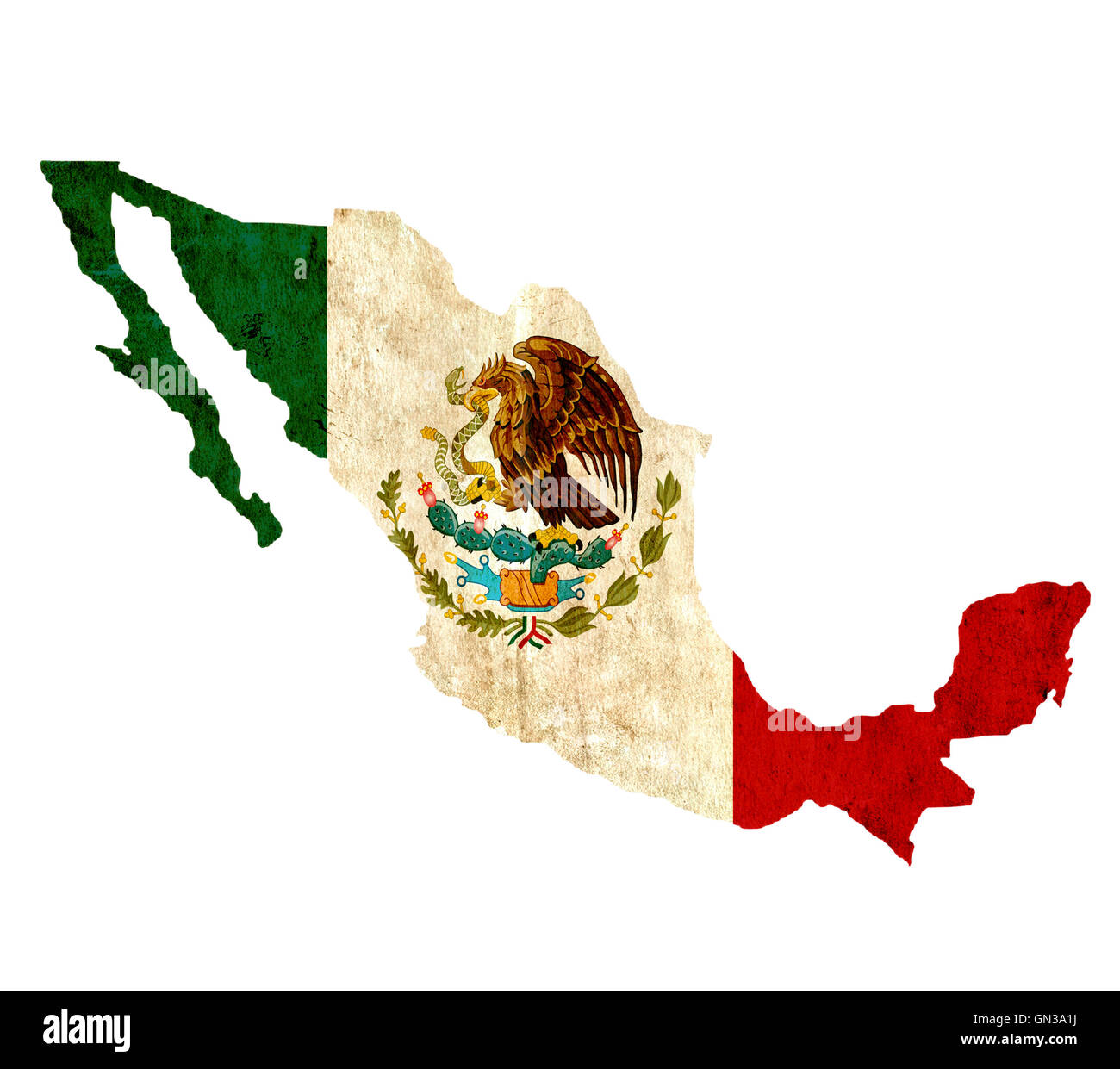 Vintage paper map of Mexico Stock Photo - Alamy