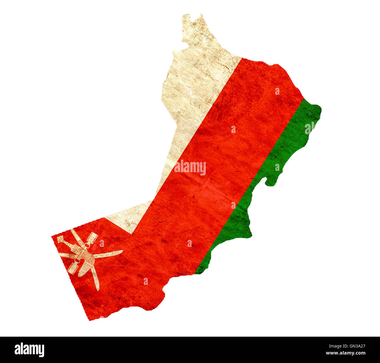 Vintage paper map of Oman Stock Photo - Alamy