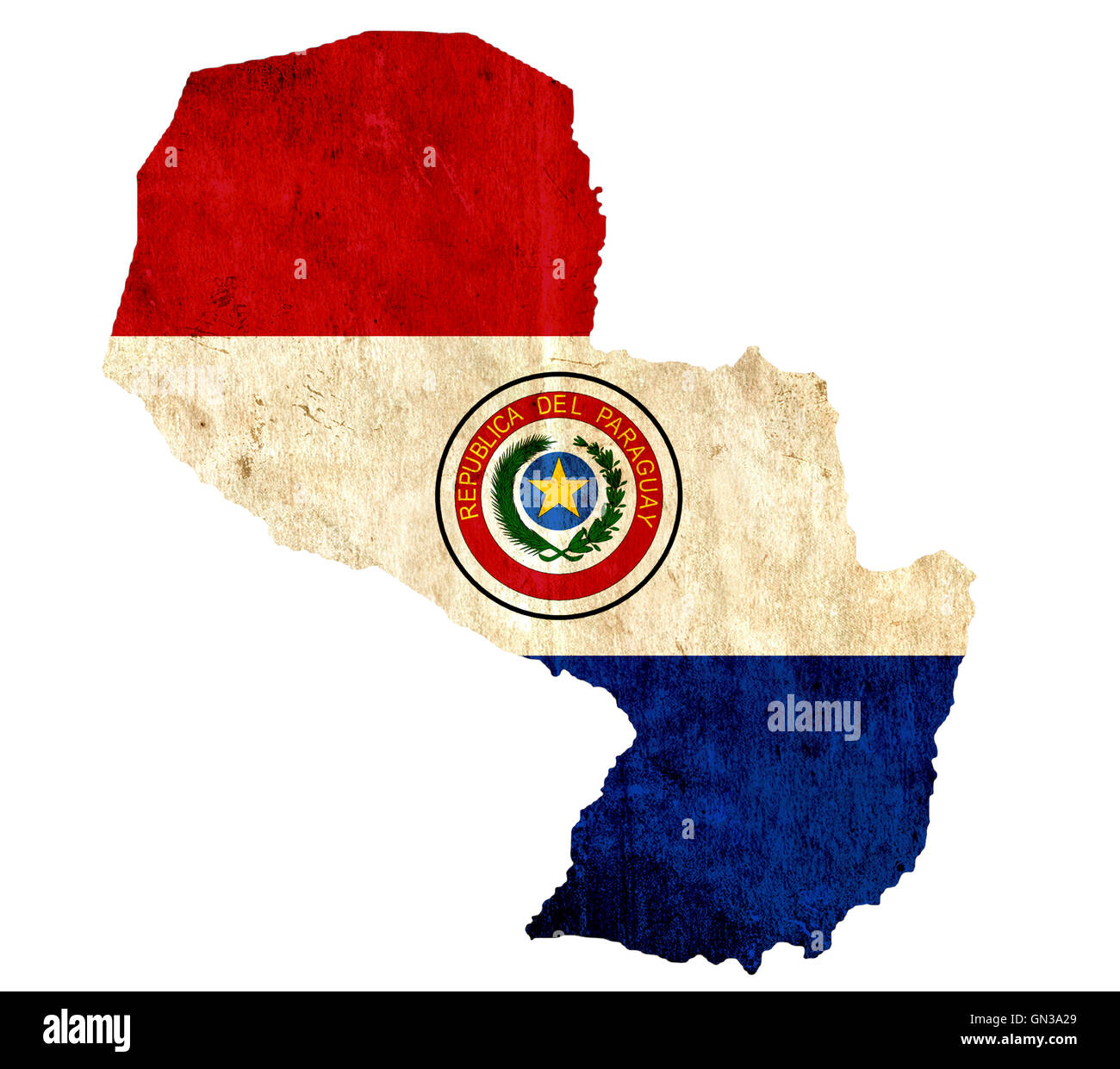 Vintage paper map of Paraguay Stock Photo - Alamy