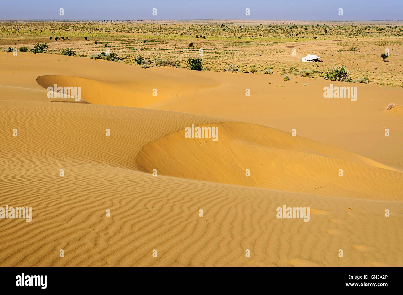 Landscape Sand dunes, SAM dunes, ripples, Desert National Park of Thar ...