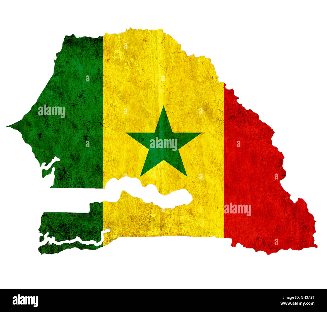 Vintage paper map of Senegal Stock Photo - Alamy
