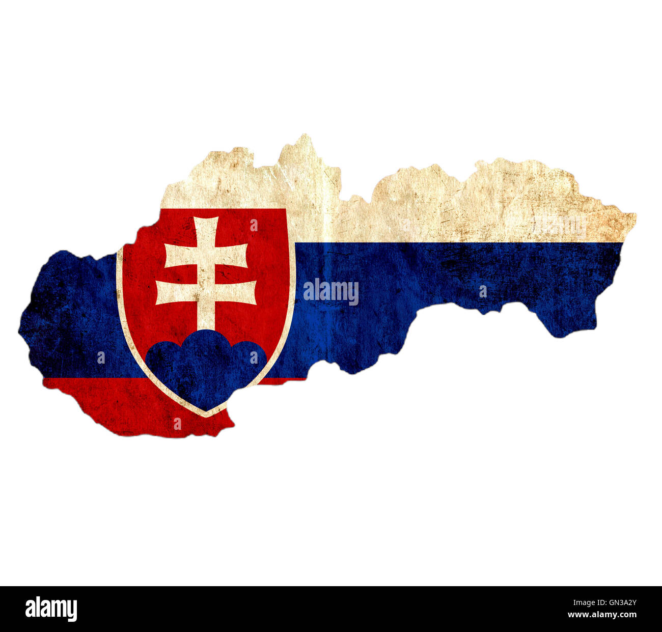 Vintage paper map of Slovakia Stock Photo - Alamy