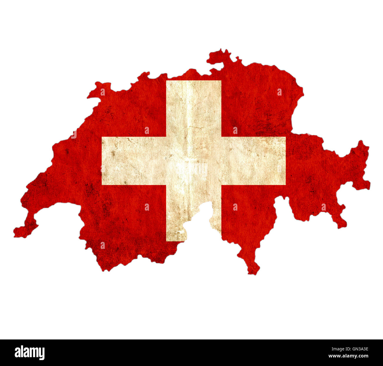 Vintage paper map of Switzerland Stock Photo - Alamy