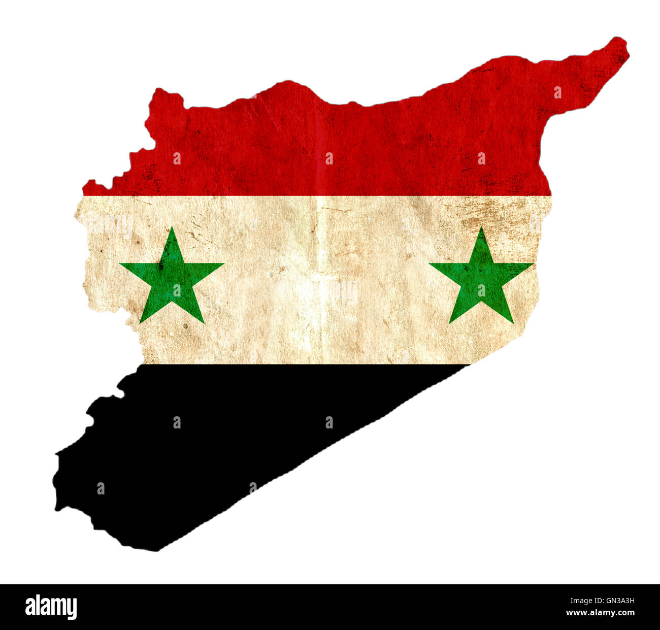 Vintage paper map of Syria Stock Photo - Alamy