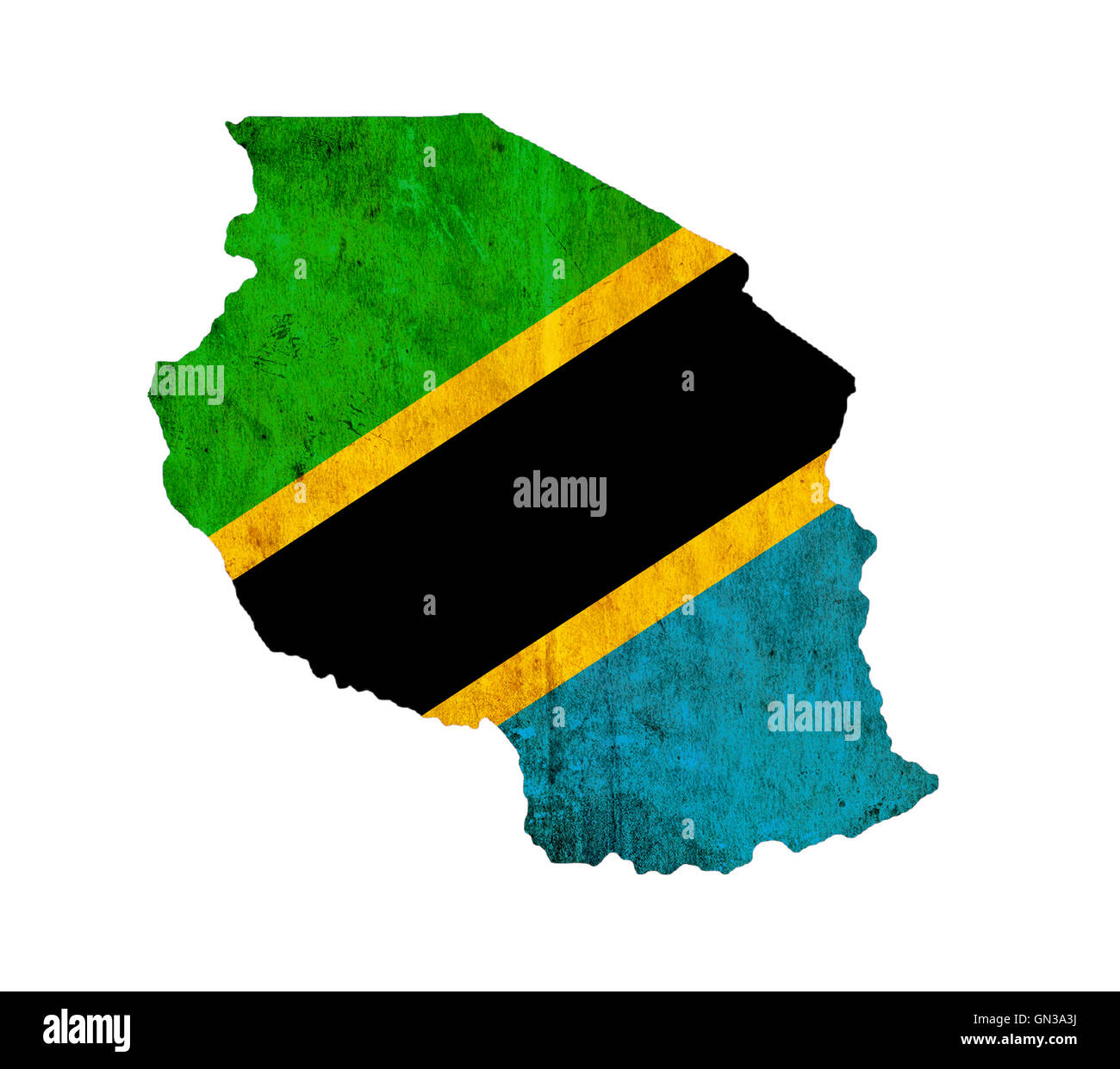 Vintage paper map of Tanzania Stock Photo - Alamy