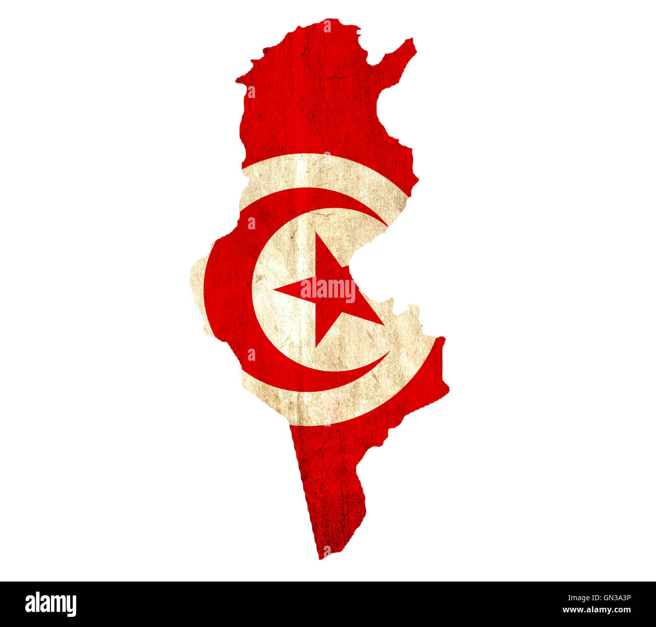 Vintage paper map of Tunisia Stock Photo - Alamy