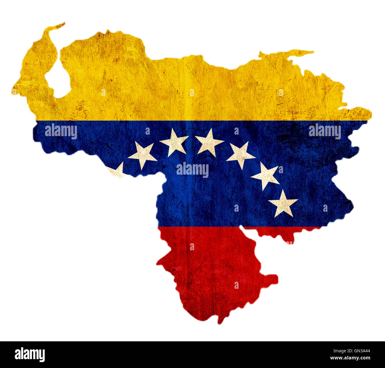 Vintage paper map of Venezuela Stock Photo - Alamy