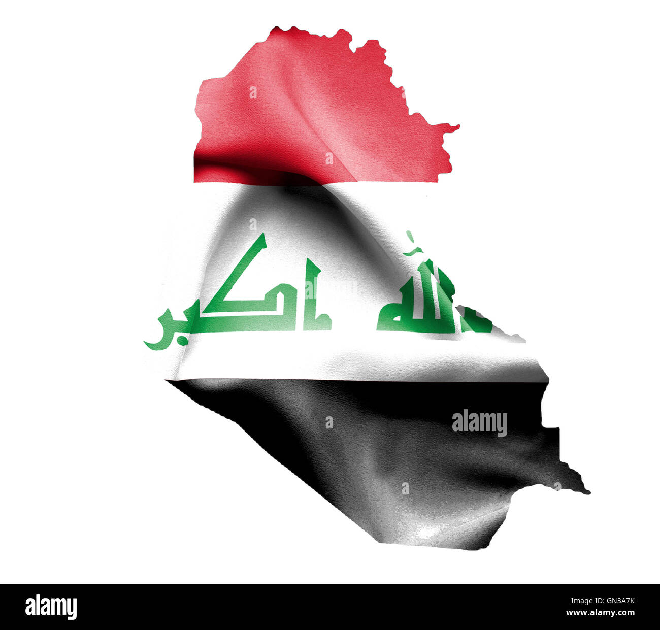 Iraq flag on 3d map hi-res stock photography and images - Alamy