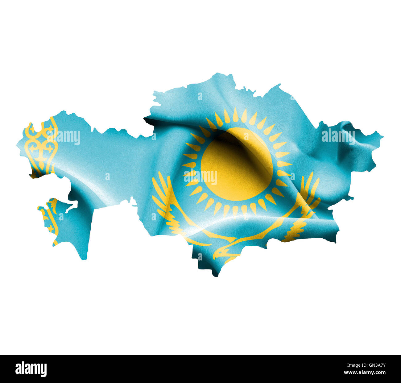 Flag on map kazakhstan Cut Out Stock Images & Pictures - Alamy