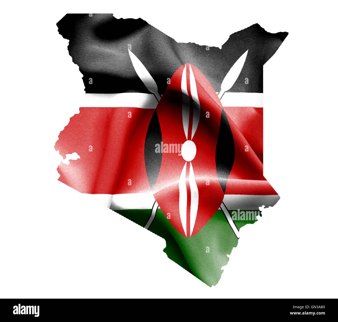 Kenya Map With Flag
