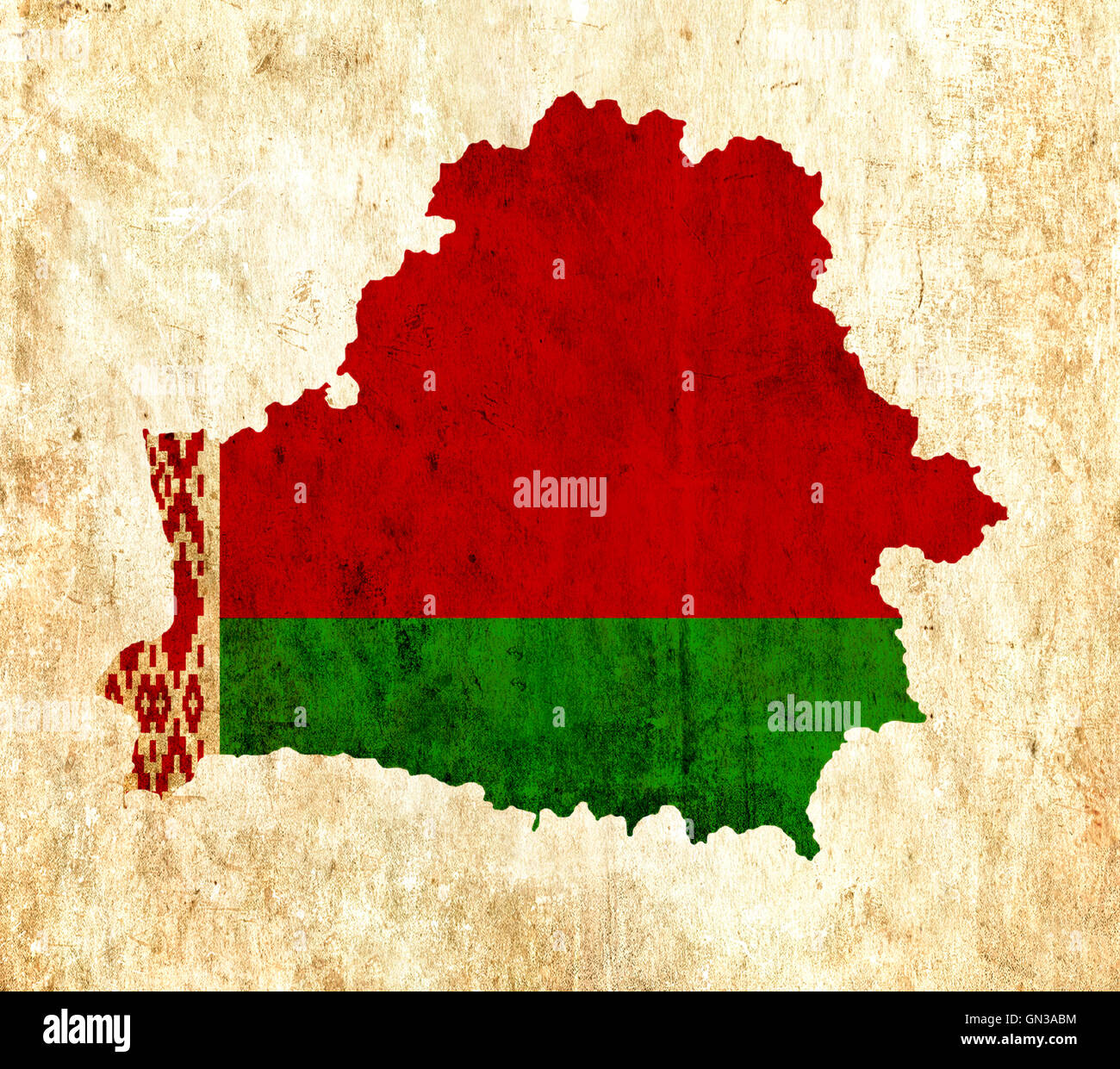 Vintage paper map of Belarus Stock Photo - Alamy