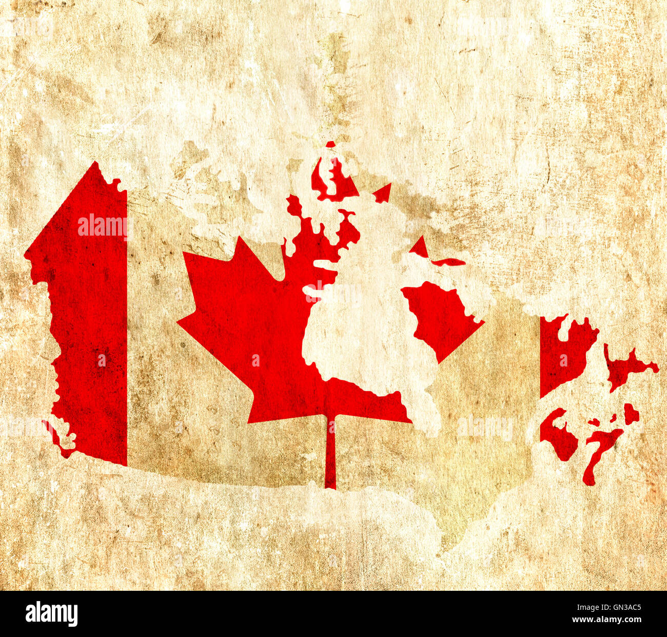 Vintage paper map of Canada Stock Photo - Alamy