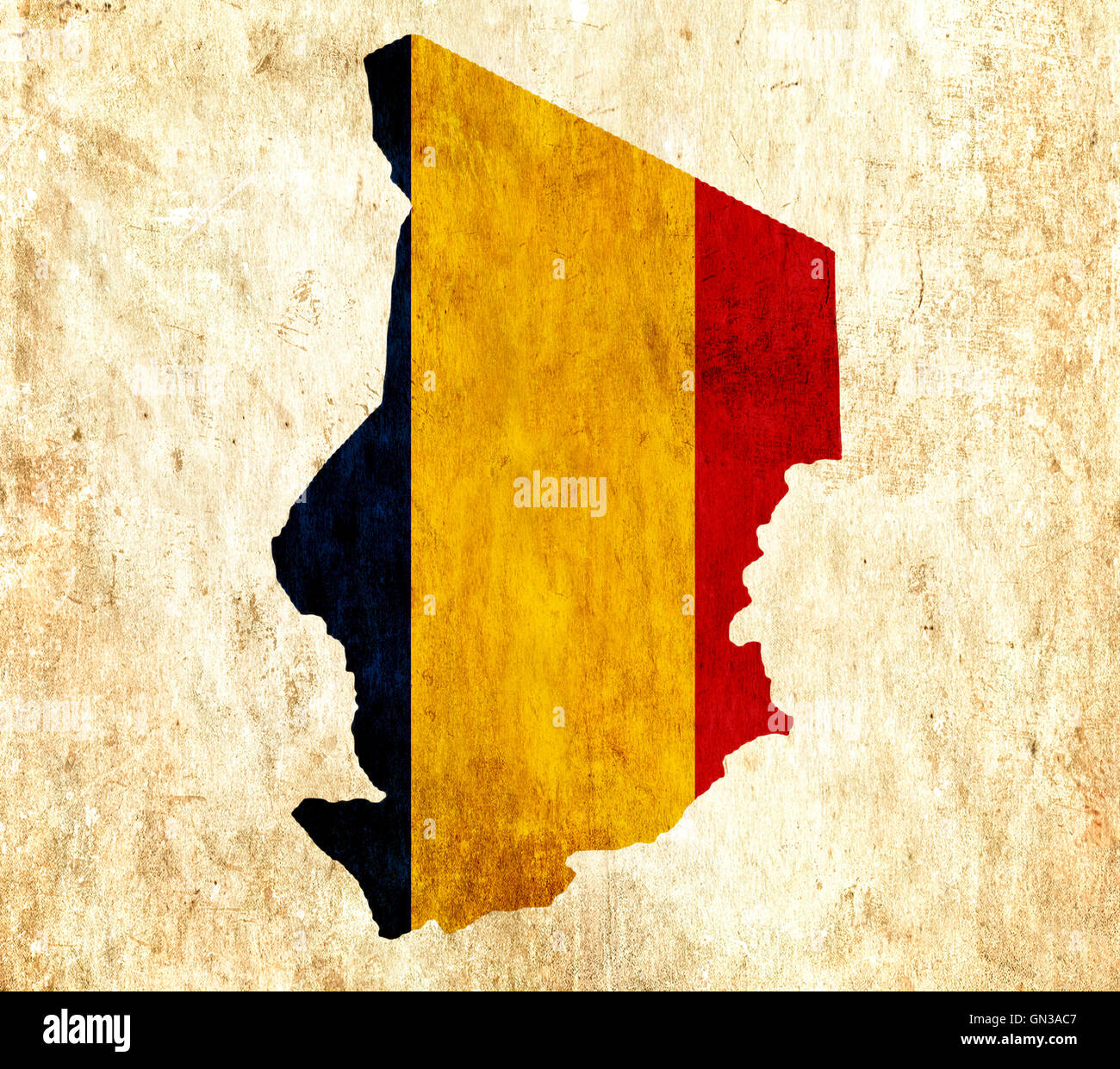 Vintage paper map of Chad Stock Photo - Alamy