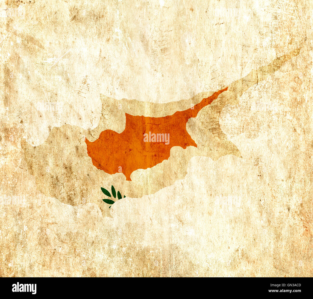 Vintage paper map of Cyprus Stock Photo - Alamy