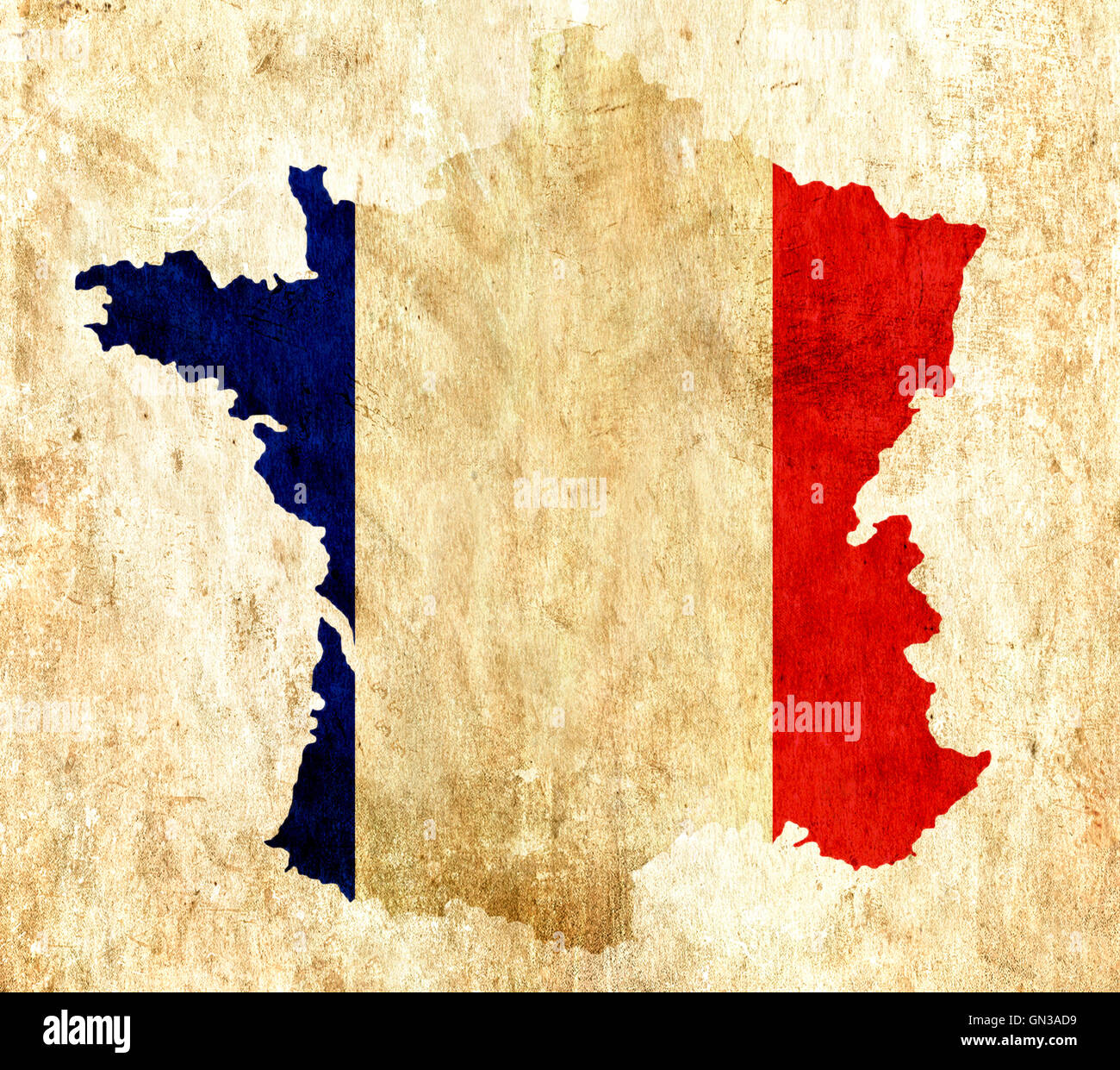 Vintage paper map of France Stock Photo - Alamy