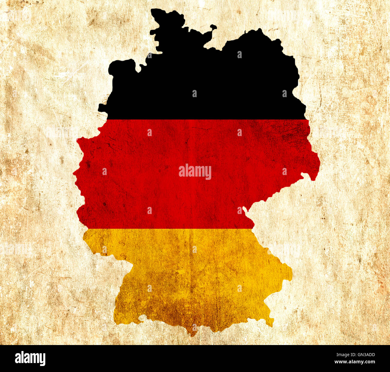 Vintage paper map of Germany Stock Photo - Alamy