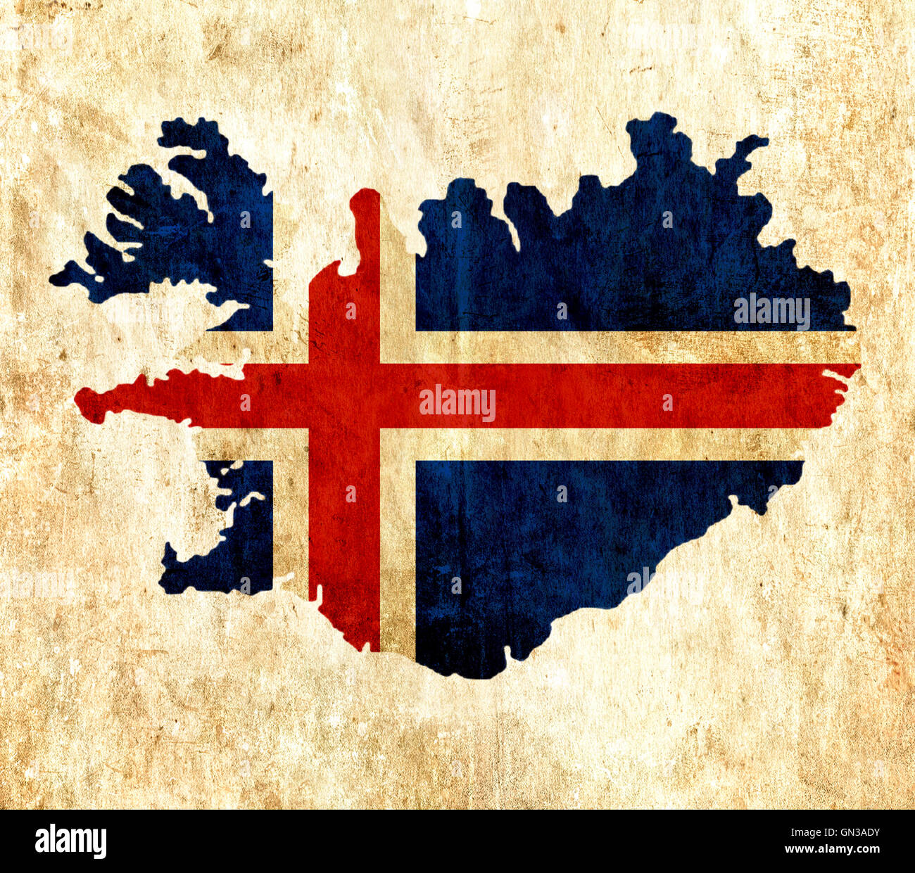 Vintage iceland map hi-res stock photography and images - Alamy