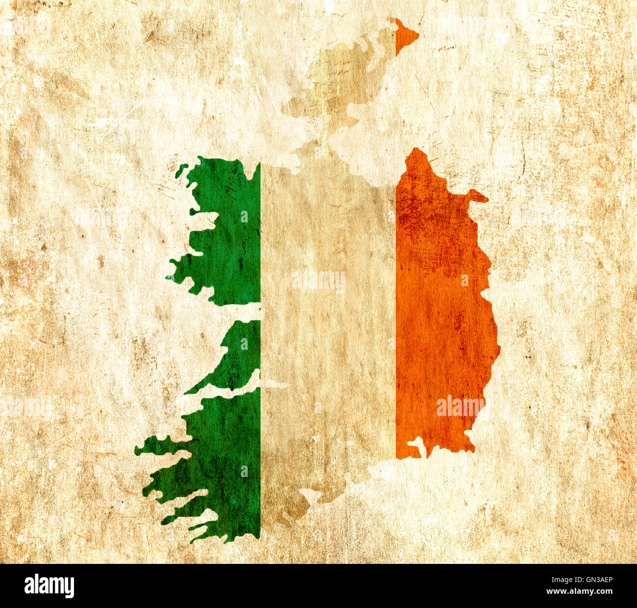 Vintage paper map of Ireland Stock Photo - Alamy