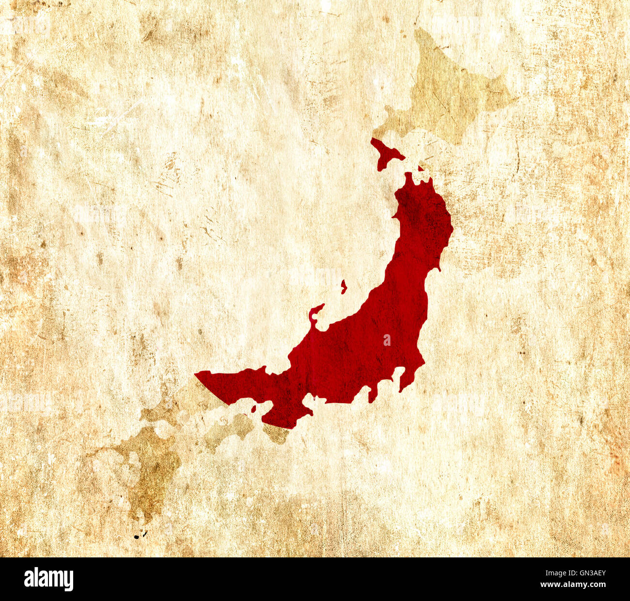 Vintage paper map of Japan Stock Photo - Alamy