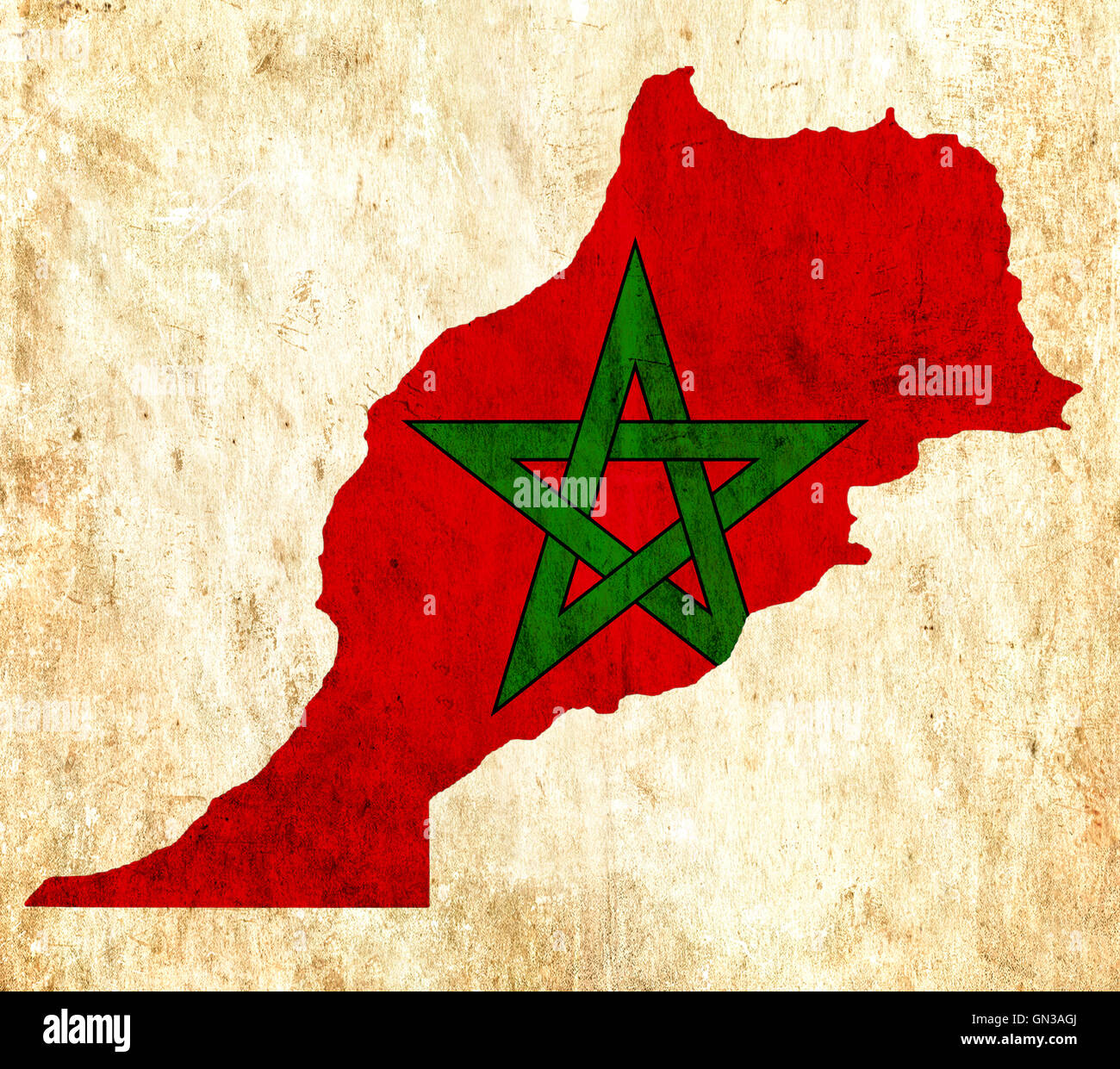 Vintage paper map of Morocco Stock Photo - Alamy
