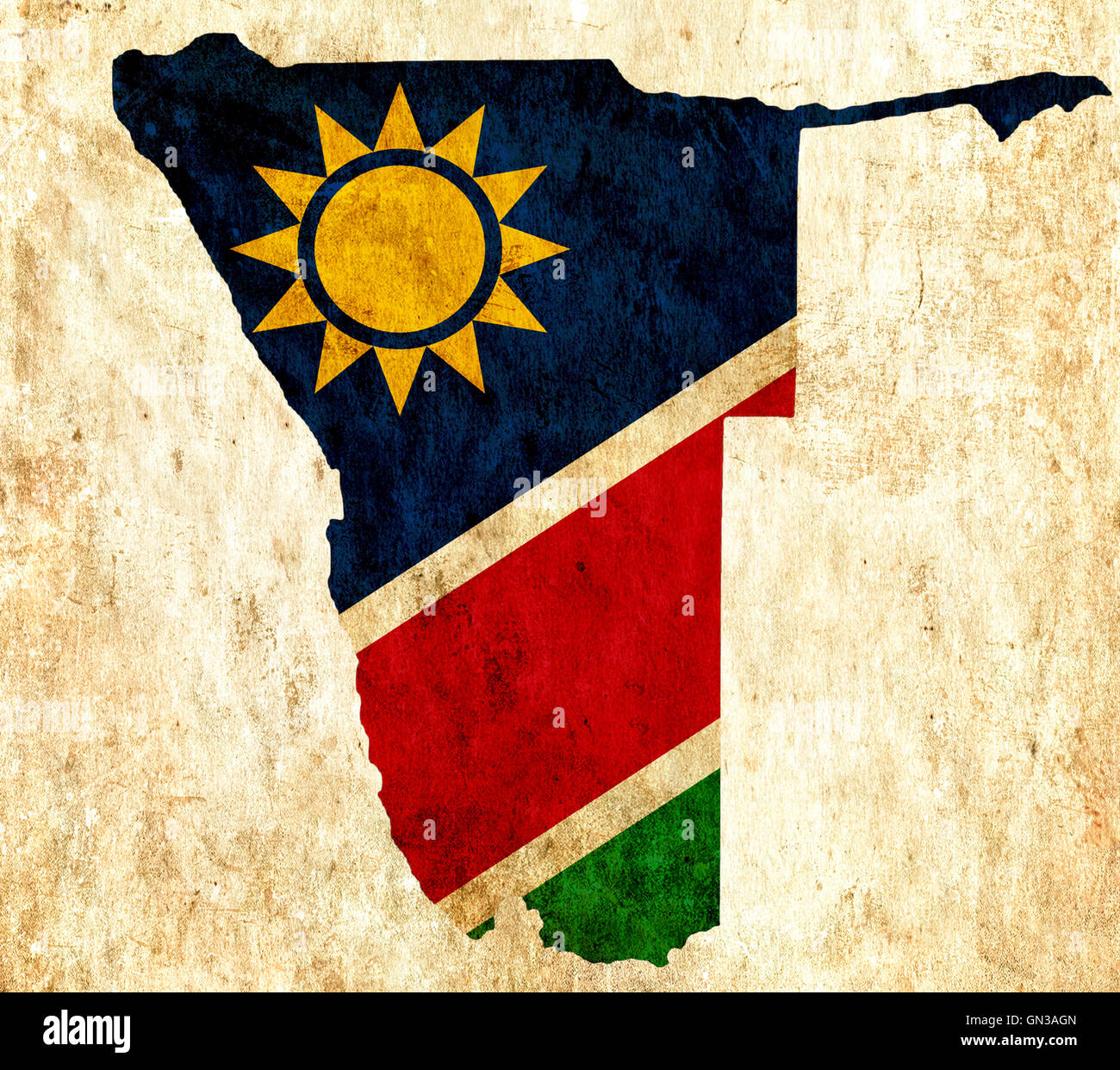Vintage paper map of Namibia Stock Photo - Alamy