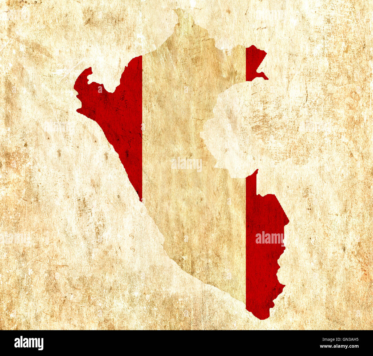 Vintage paper map of Peru Stock Photo - Alamy