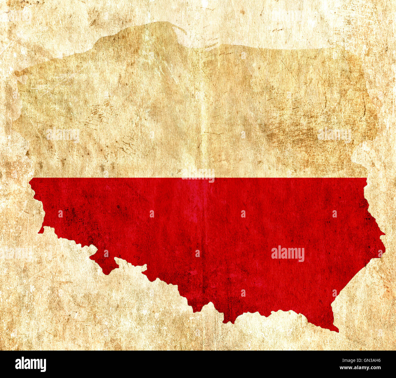 Vintage paper map of Poland Stock Photo - Alamy