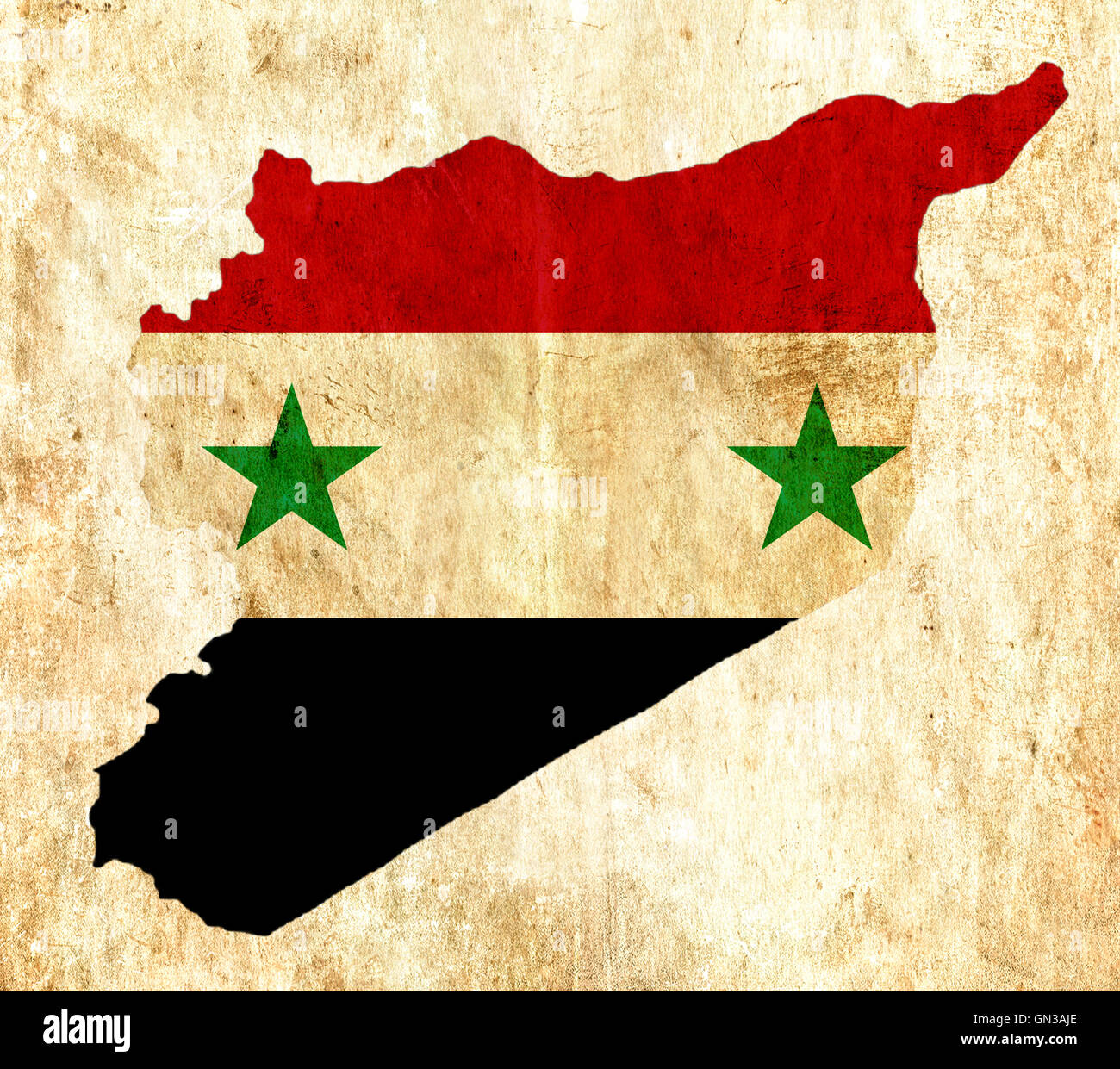 Vintage paper map of Syria Stock Photo - Alamy