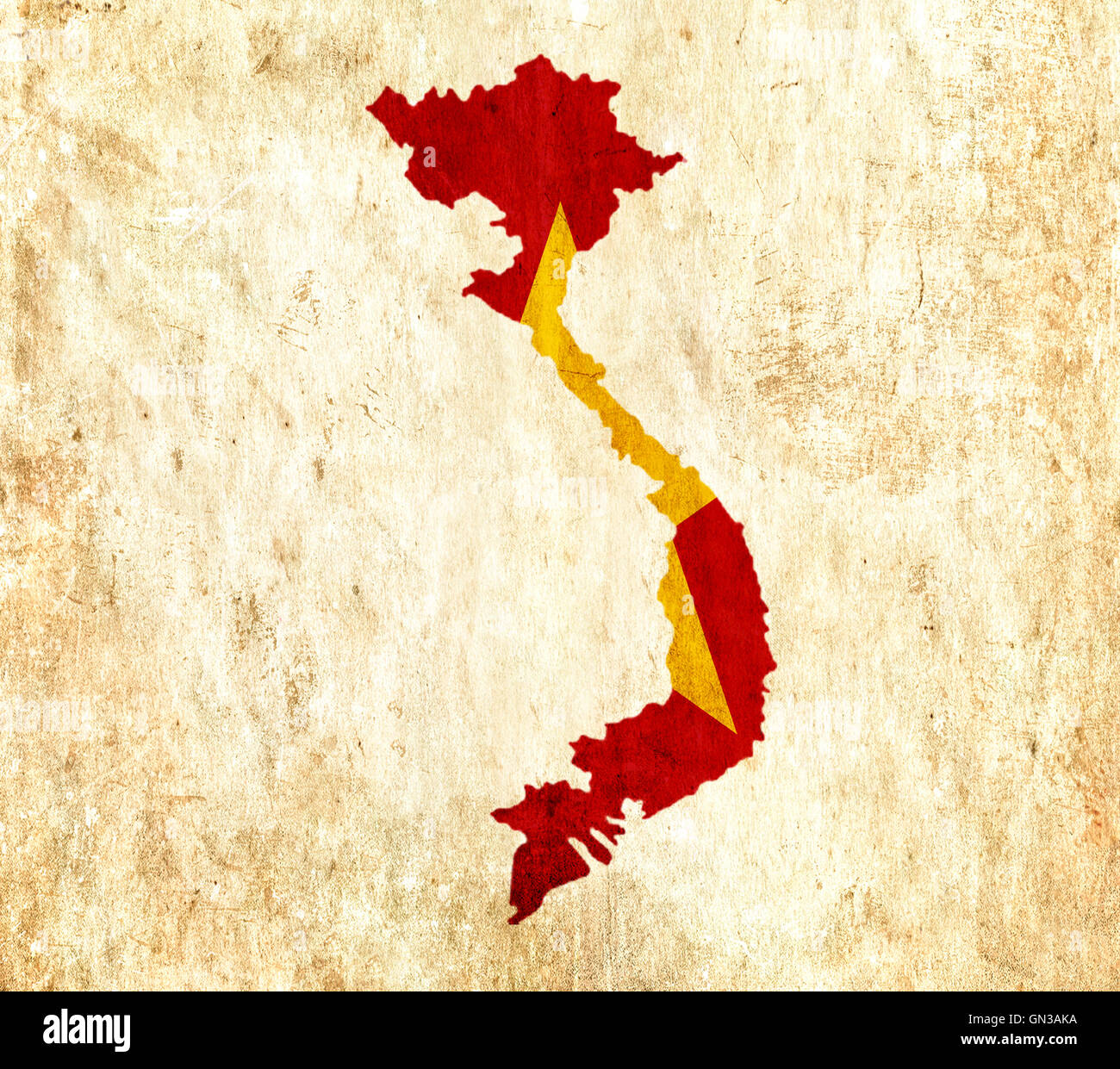 Vintage paper map of Vietnam Stock Photo - Alamy