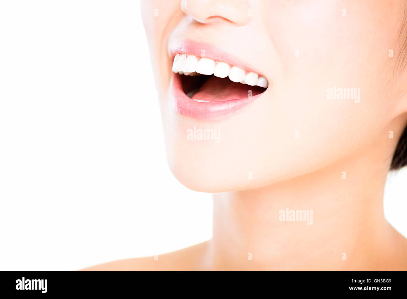 closeup young woman with great healthy white teeth Stock Photo - Alamy