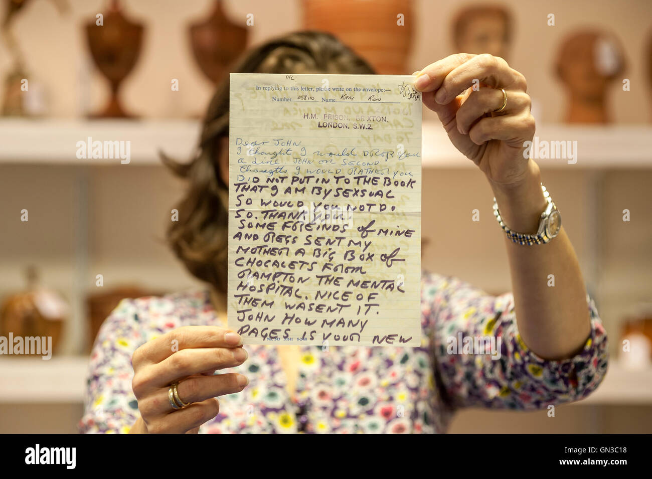 Letters from prison written by Ronald Kray to his biographer, auctioned ...