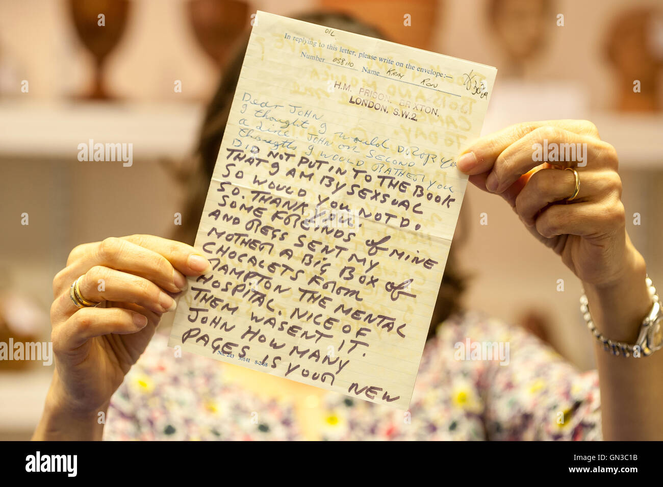 Letters from prison written by Ronald Kray to his biographer, auctioned ...