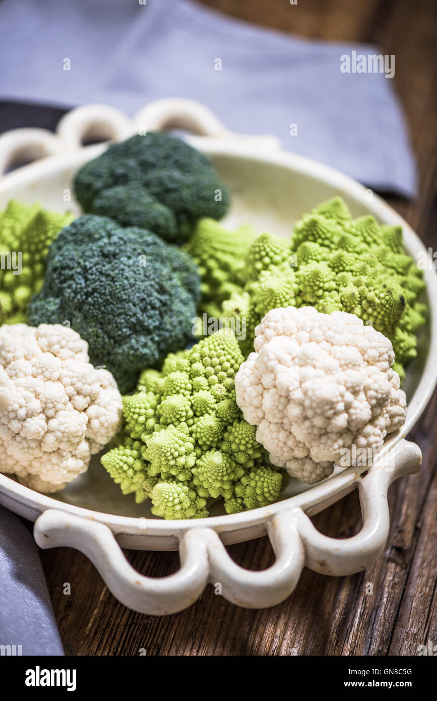 fresh autumn cauliflower and broccoli from local farm market Stock ...
