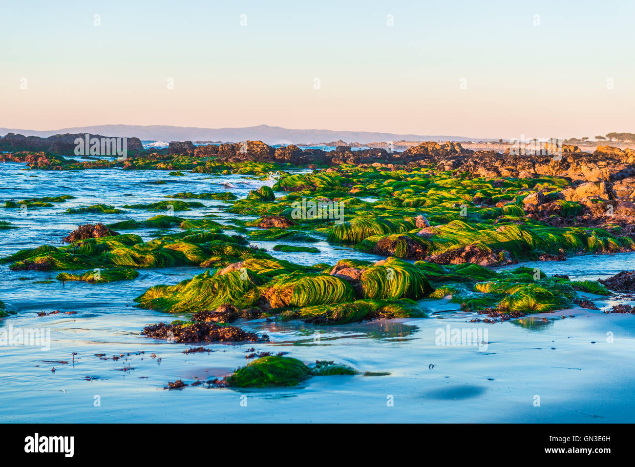 Coast landscape at sunset Stock Photo - Alamy