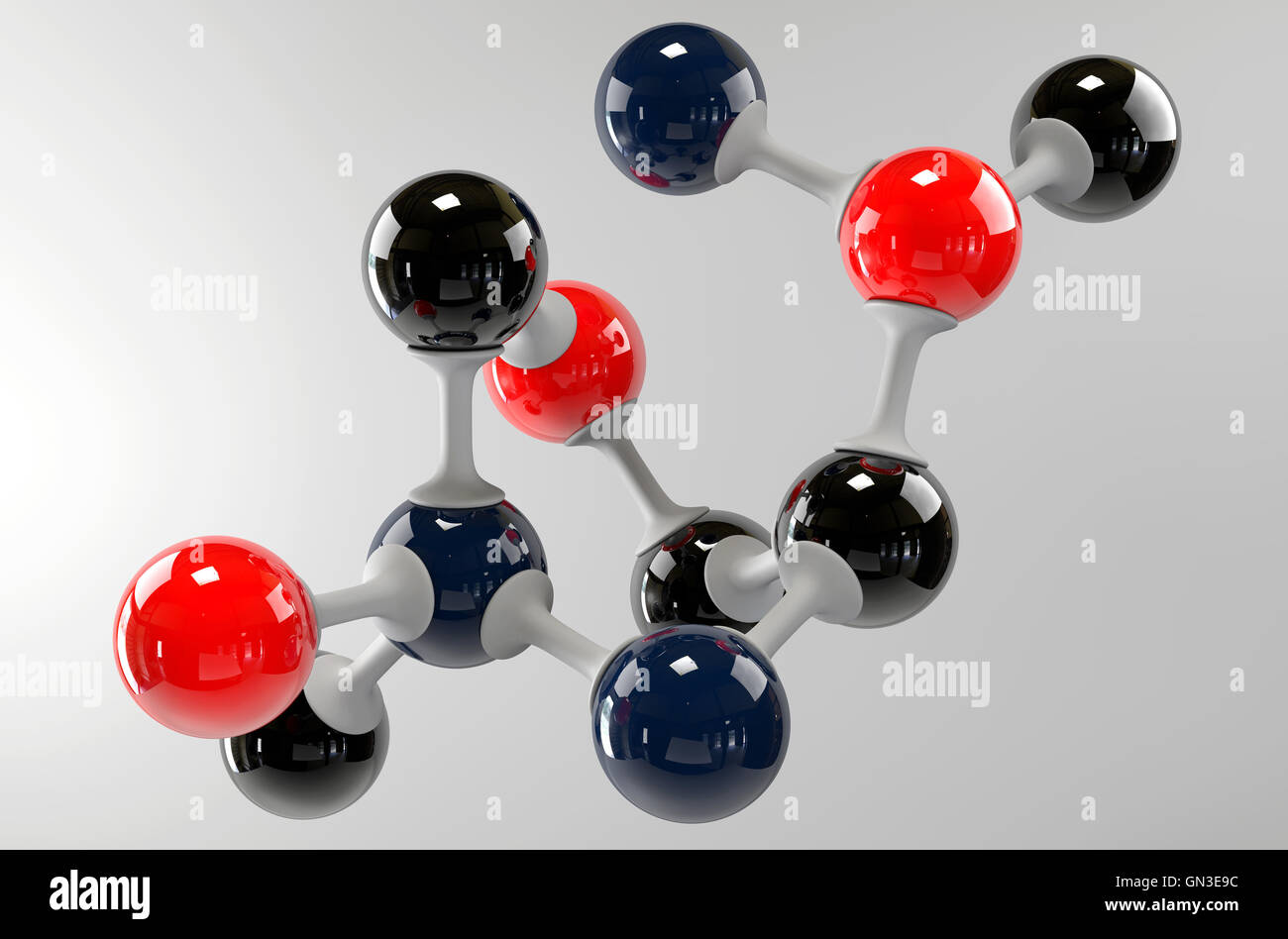 A molecule on a grey background Stock Photo - Alamy
