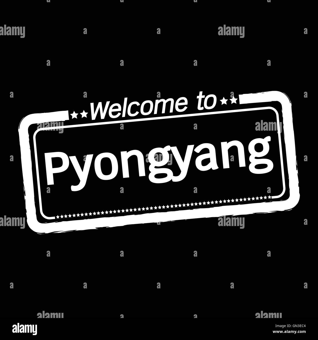 Welcome to Pyongyang City illustration design Stock Vector Image & Art ...