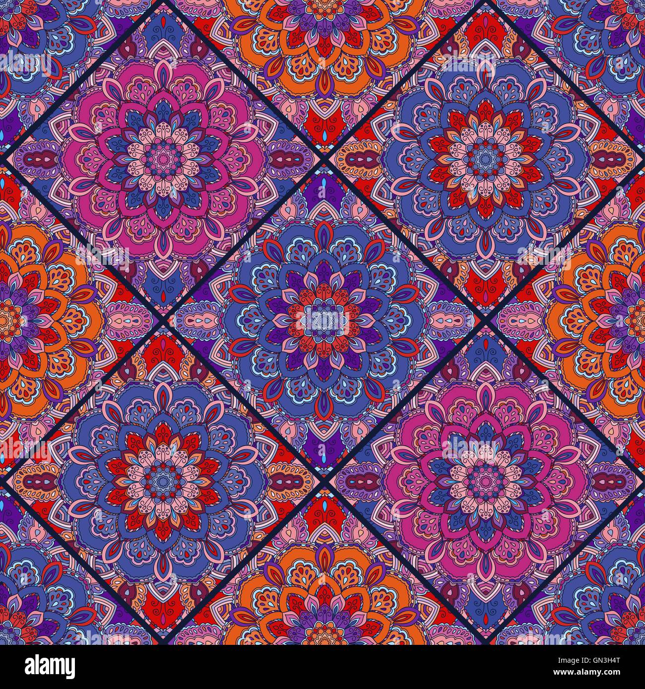 Square Boho Tiles from Flower Mandala Stock Vector Image & Art - Alamy