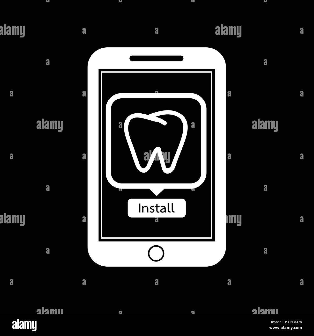 icon of smart phone mobile teeth application illustration design Stock ...