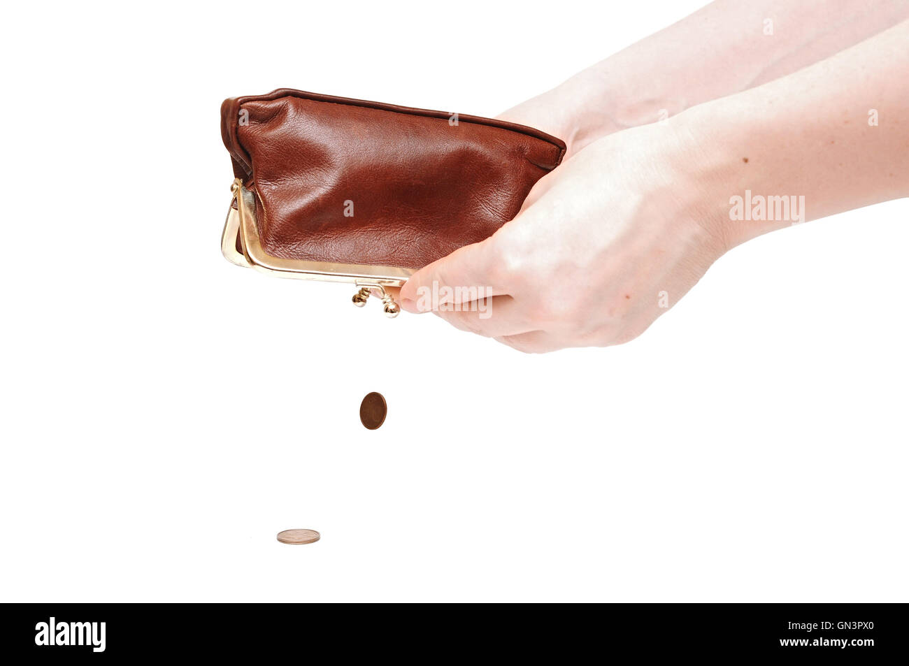 Hand holding empty wallet Stock Photo - Alamy