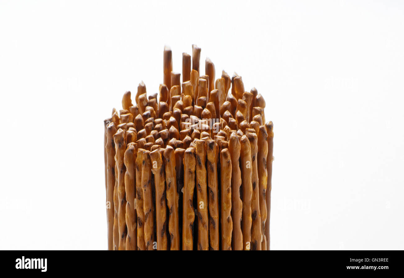 salted pretzel sticks isolated on white Stock Photo - Alamy