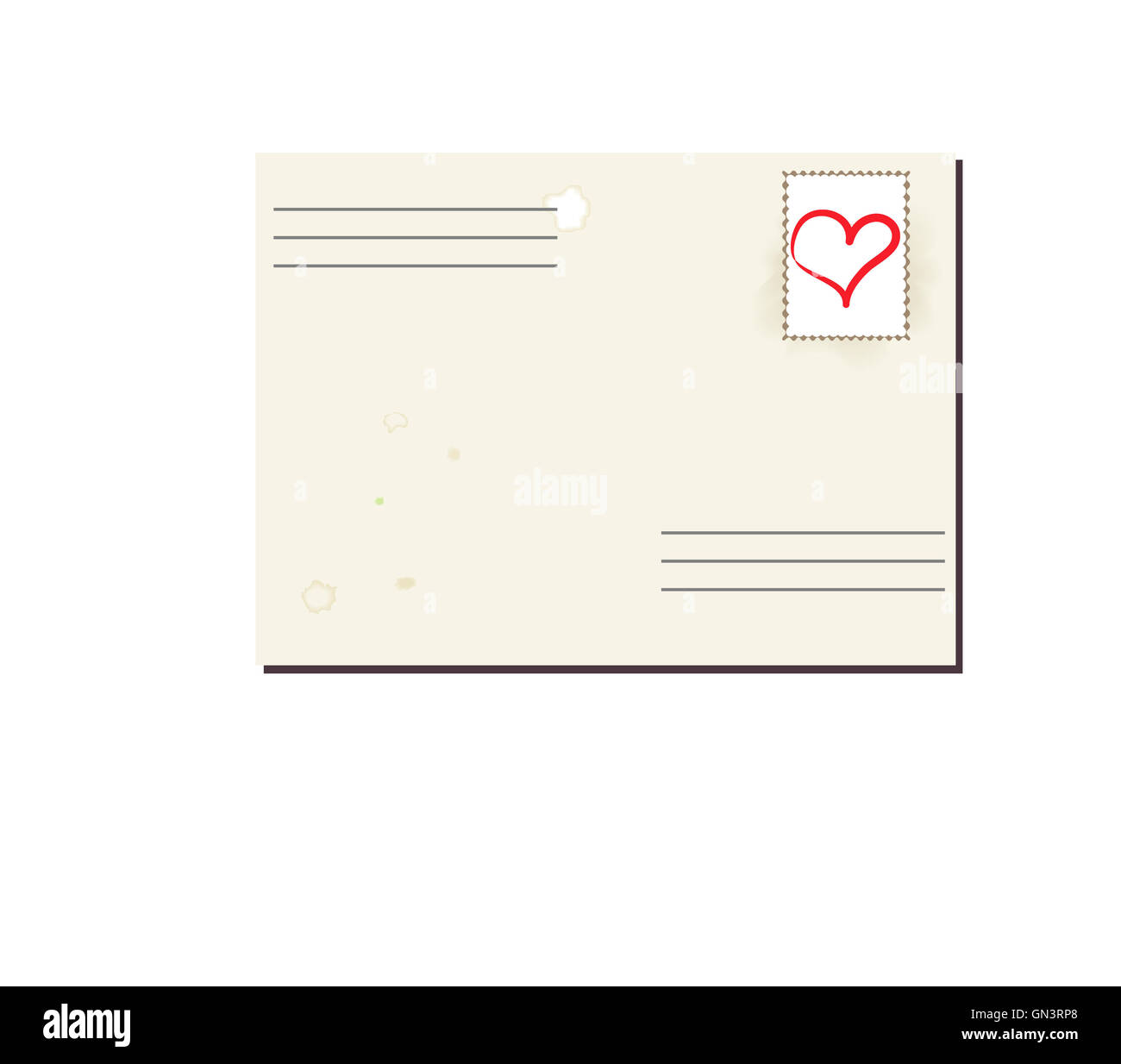 Sweet pink envelope heart Cut Out Stock Images & Pictures - Alamy